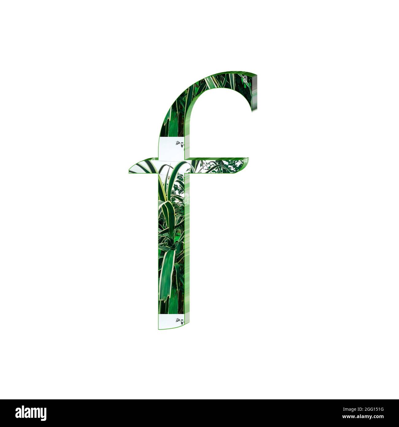 Green texture small letter f colorful 3D abstract beautiful white ...