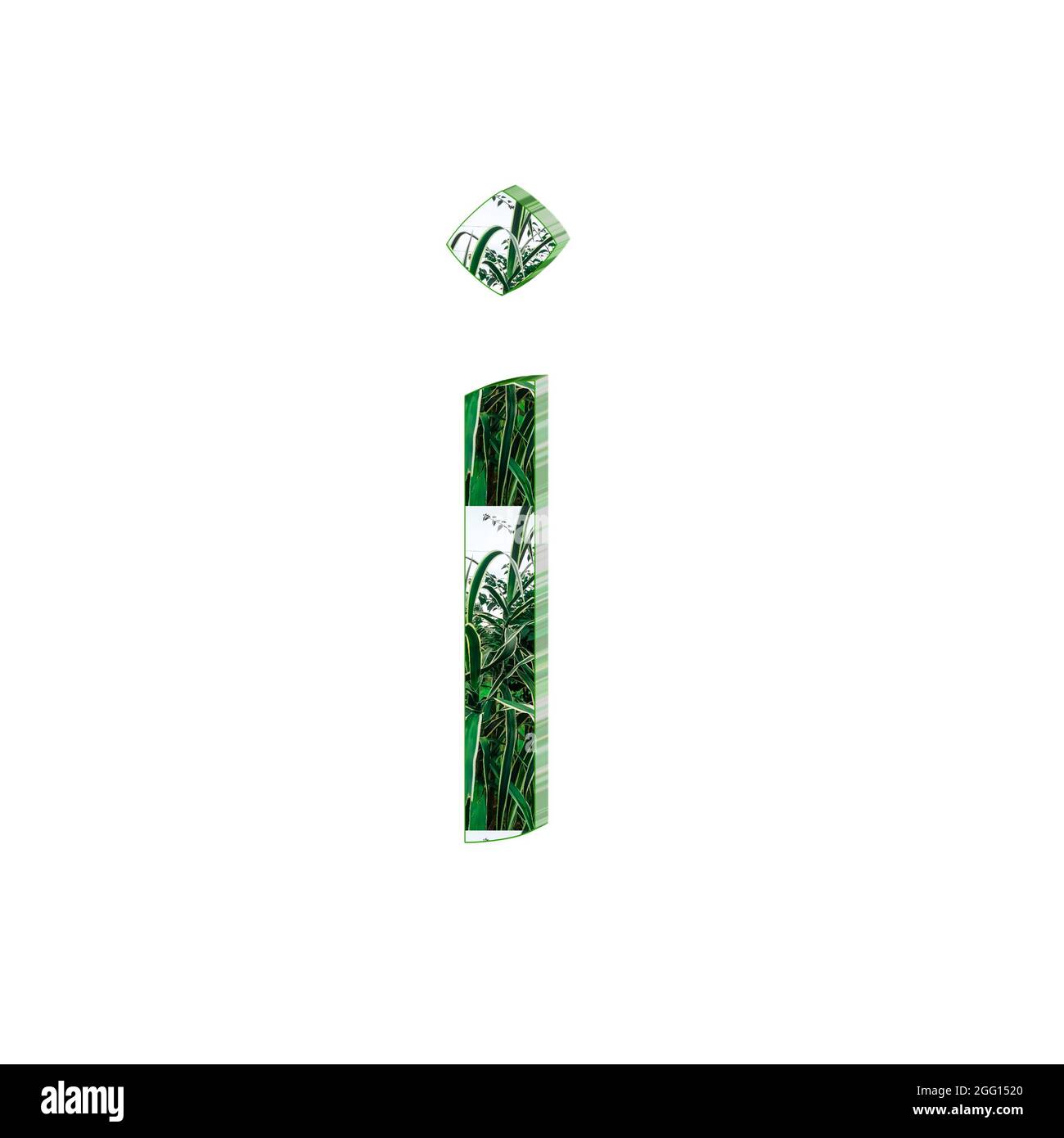 Green texture small letter i colorful 3D abstract beautiful white ...