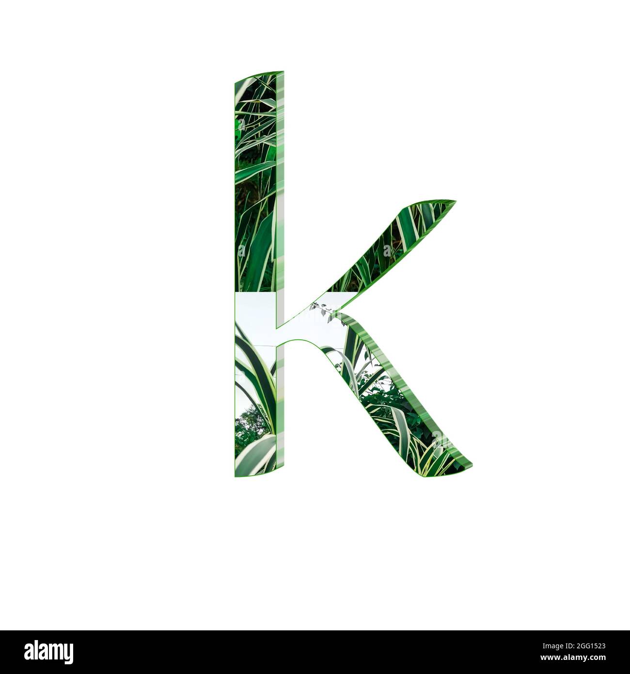 Green texture small letter k colorful 3D abstract beautiful white ...
