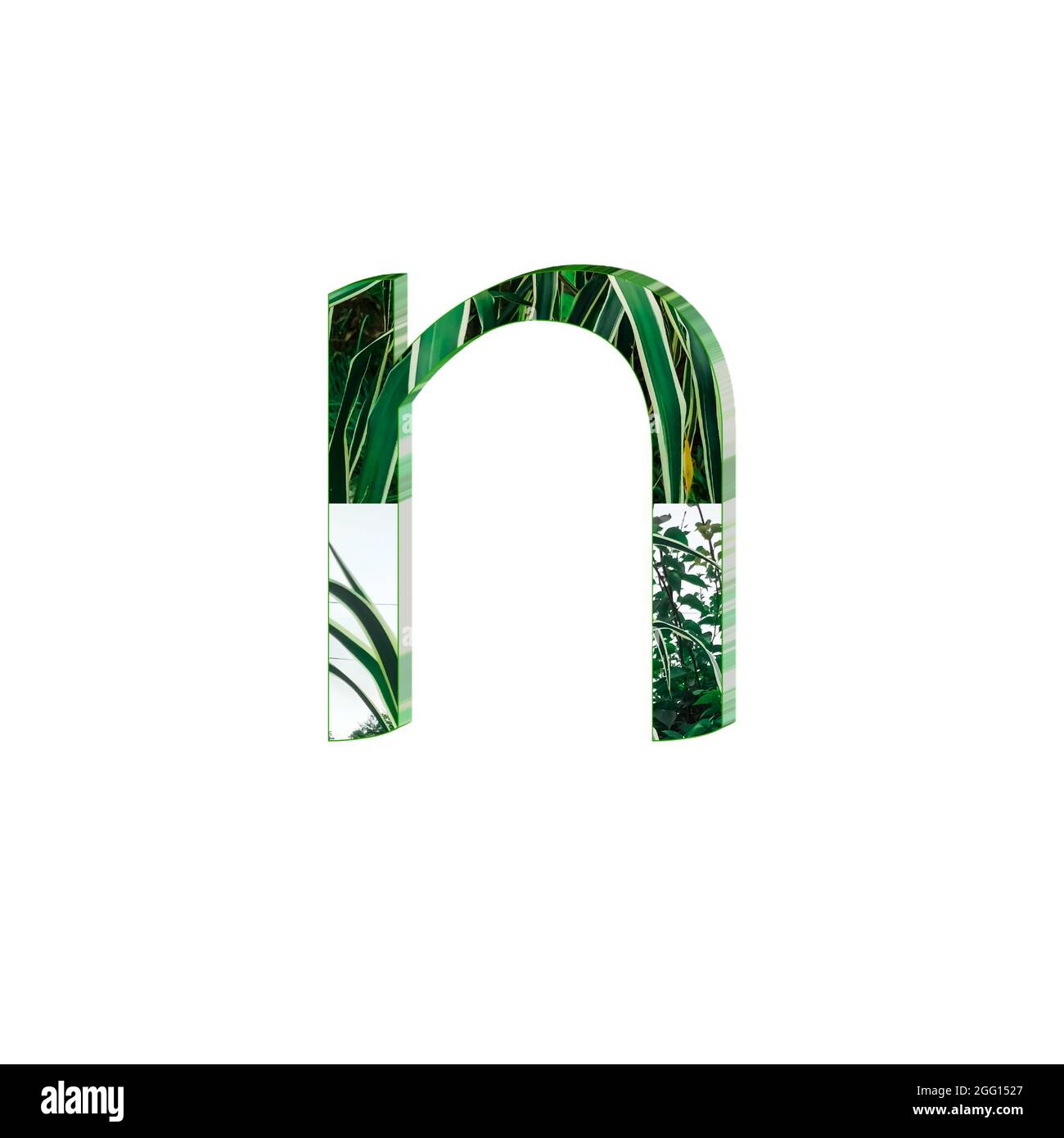 Green texture small letter n colorful 3D abstract beautiful white ...