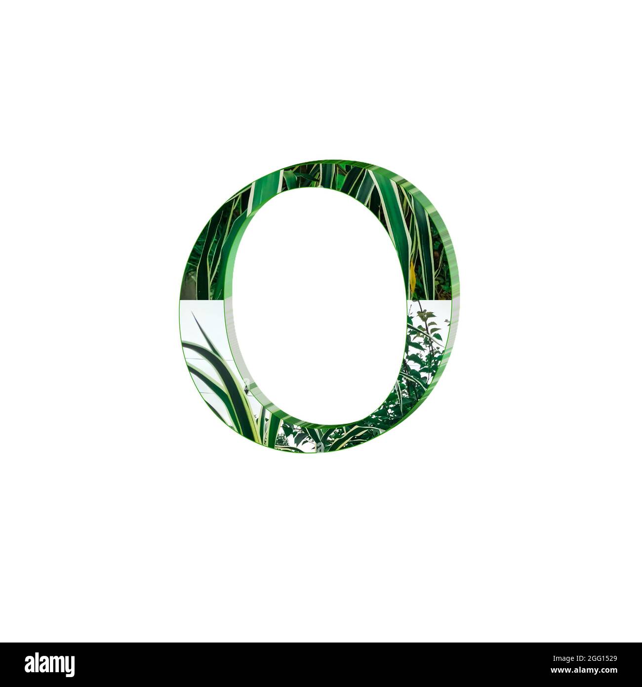 Green texture small letter o colorful 3D abstract beautiful white ...