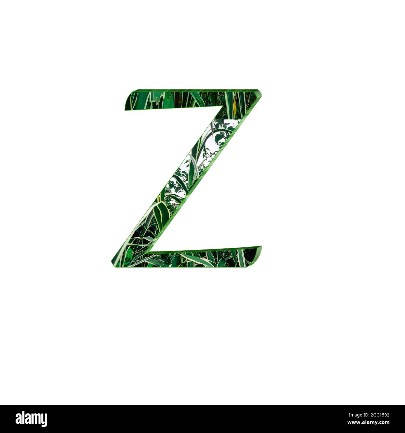 Green texture small letter z colorful 3D abstract beautiful white ...