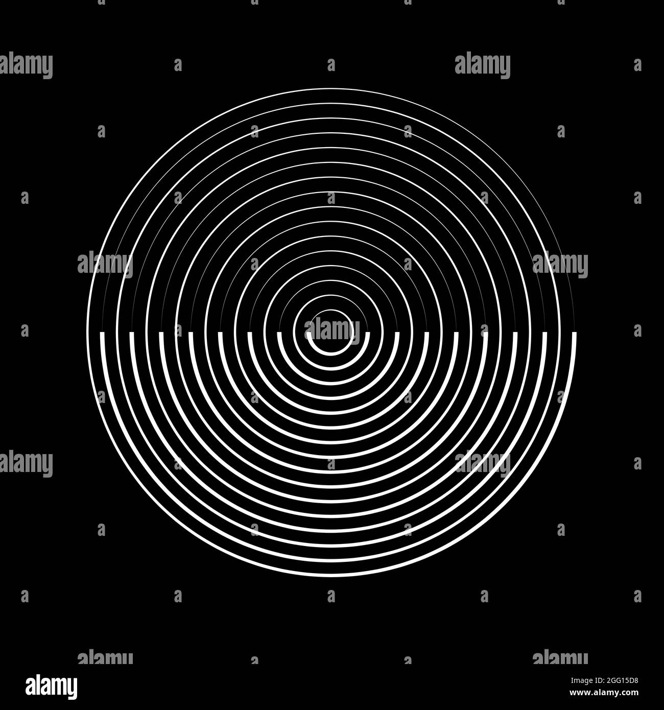 White concentric lines in round form. Geometric art. Design element for ...