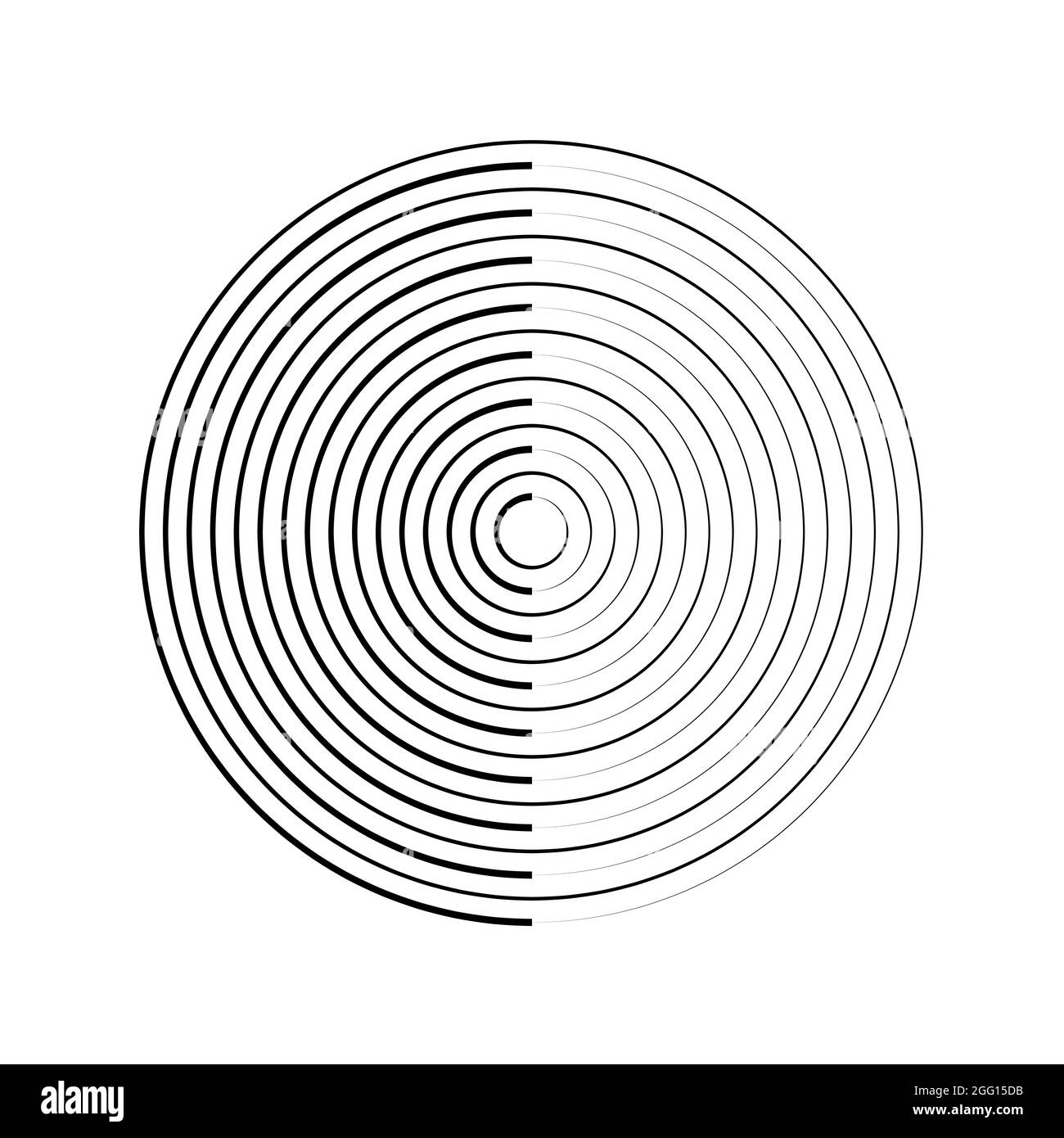 White concentric lines in round form. Geometric art. Design element for ...