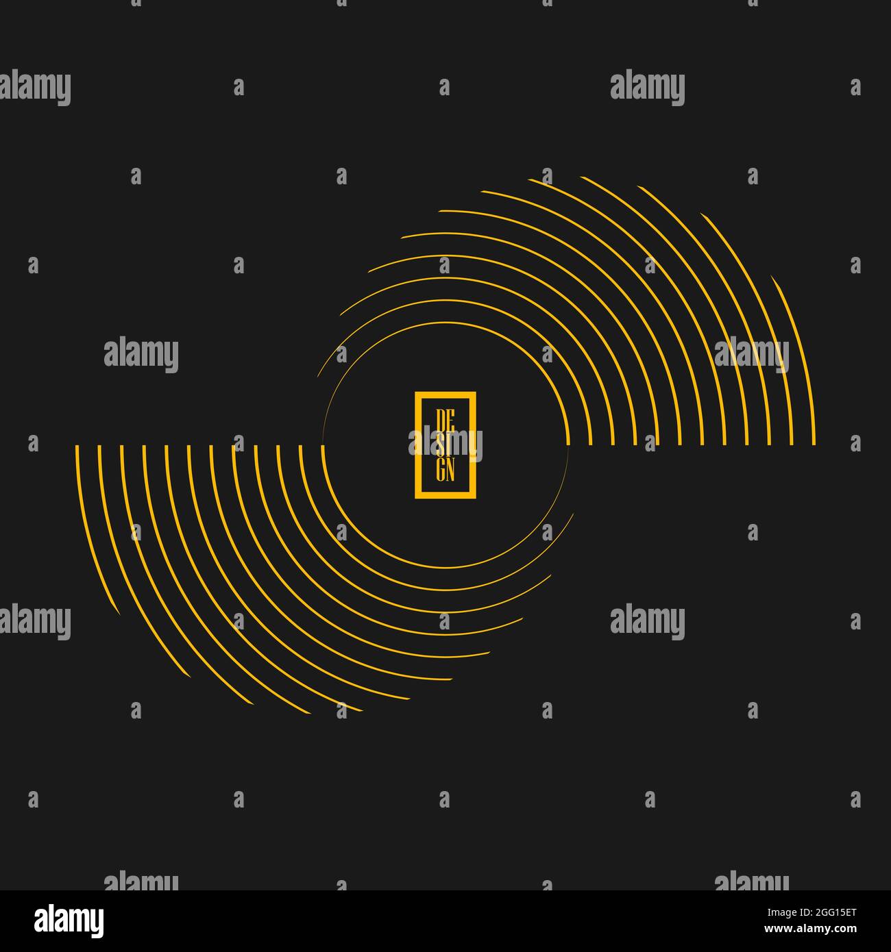 Concentric yellow speed lines in circle form. Geometric art. Design ...