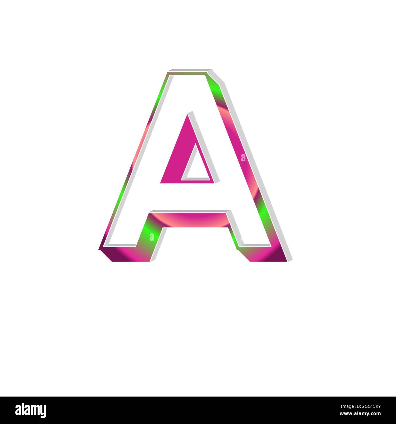 Alphabet capital letter A colorful texture 3D abstract beautiful white ...