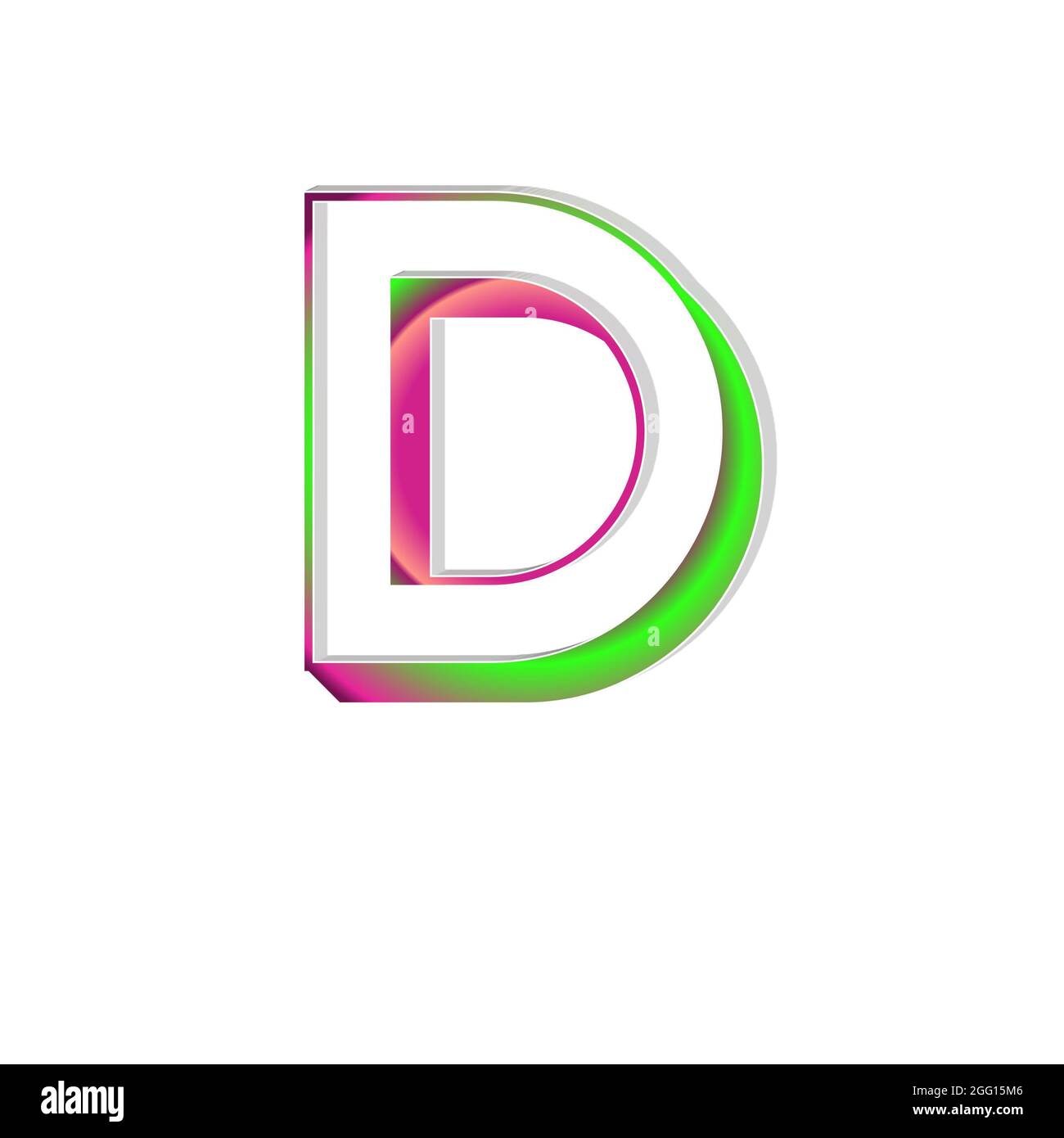 Alphabet capital letter D colorful texture 3D abstract beautiful white ...