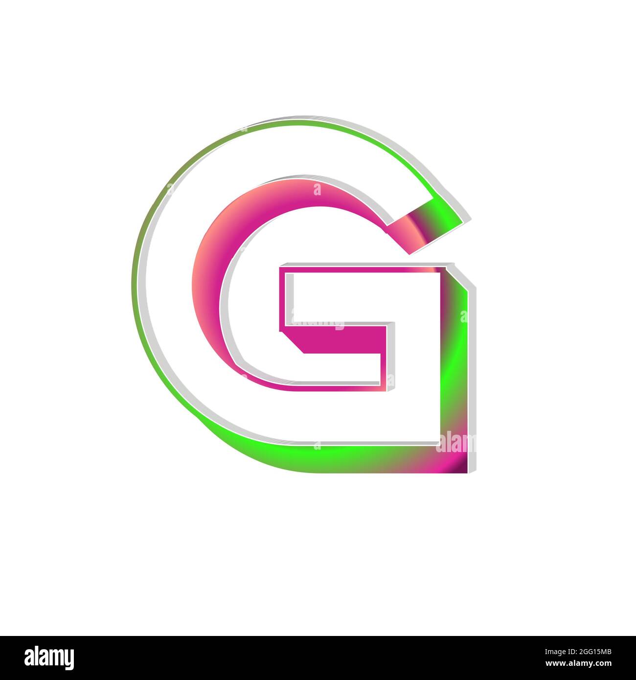 Alphabet capital letter G colorful texture 3D abstract beautiful white ...