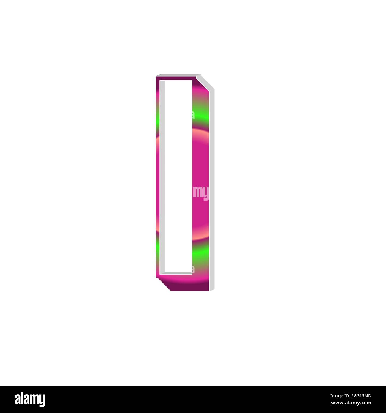 Alphabet capital letter I colorful texture 3D abstract beautiful white ...