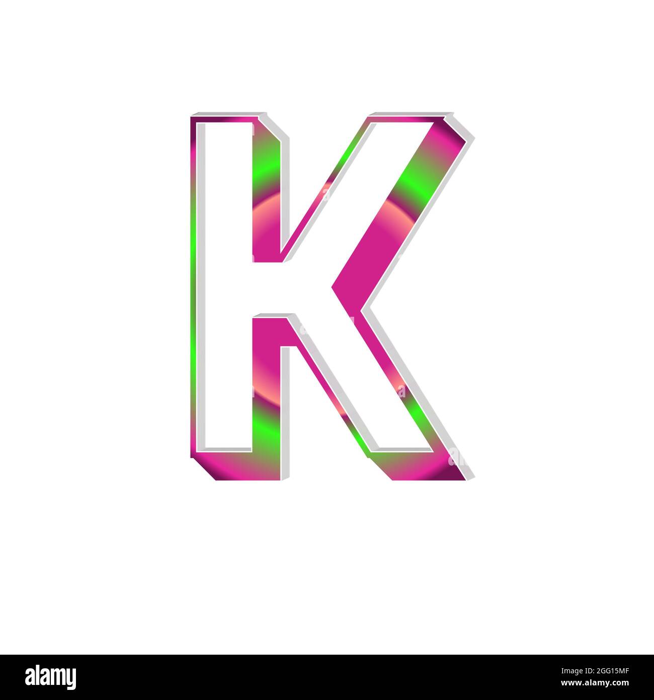 Alphabet capital letter K colorful texture 3D abstract beautiful white ...
