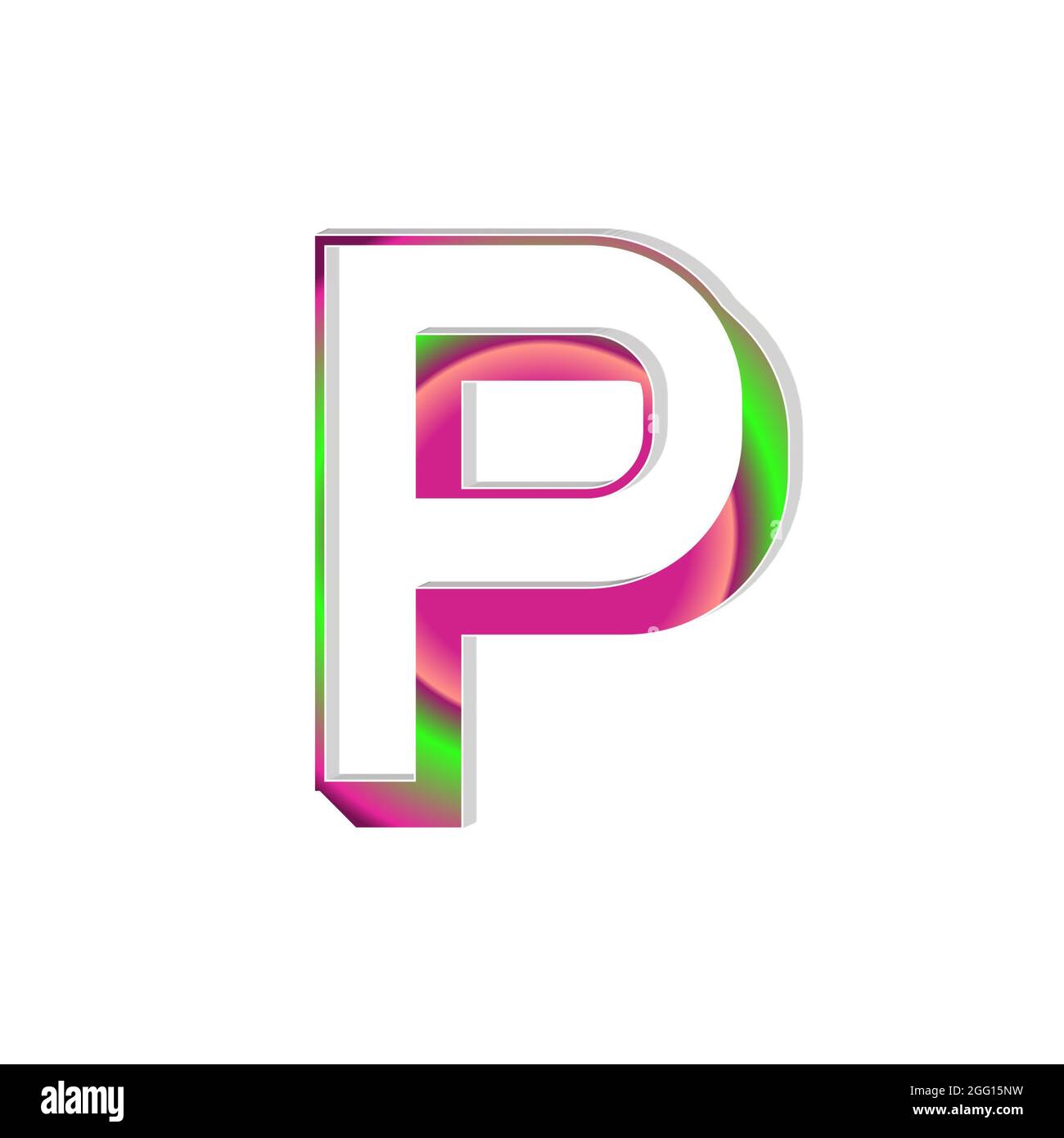 Alphabet capital letter P colorful texture 3D abstract beautiful white ...