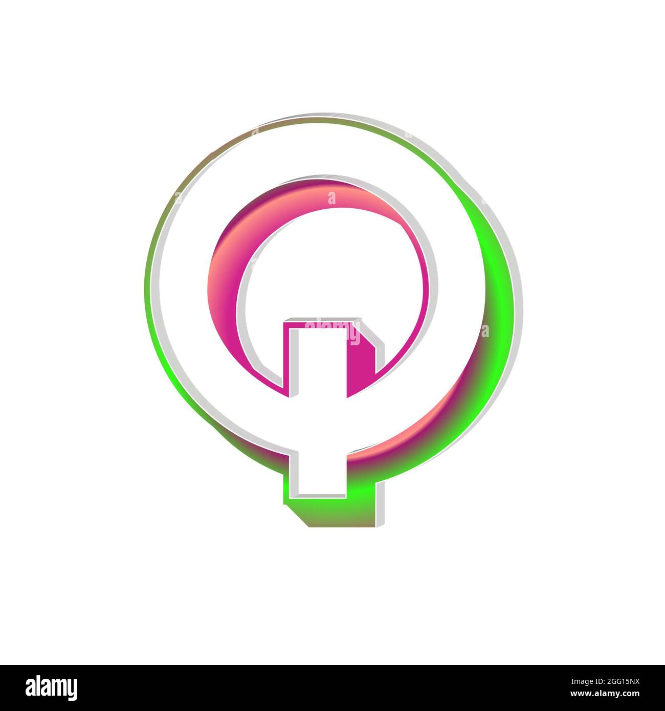 Alphabet capital letter Q colorful texture 3D abstract beautiful white ...