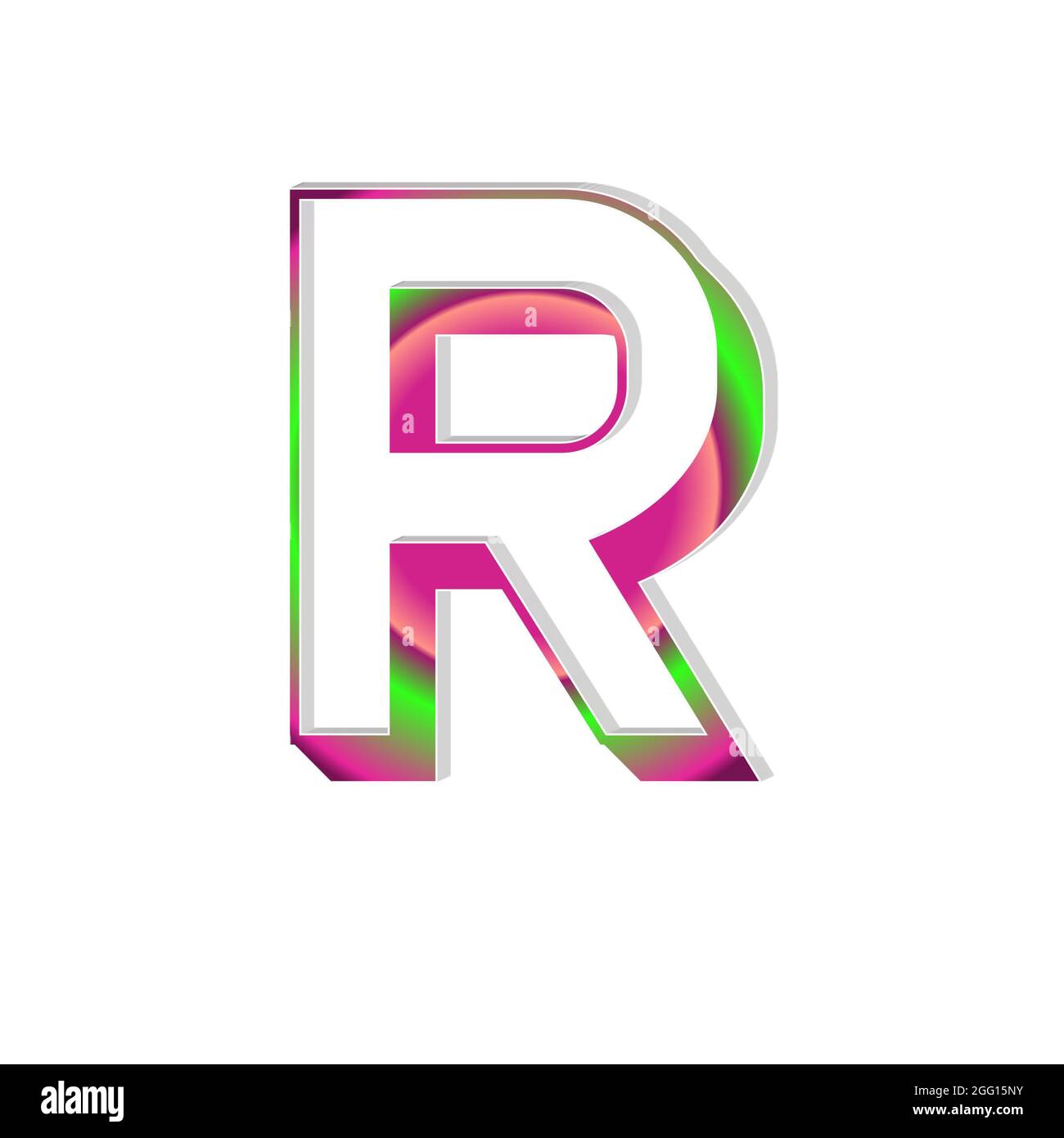 Alphabet capital letter R colorful texture 3D abstract beautiful white ...
