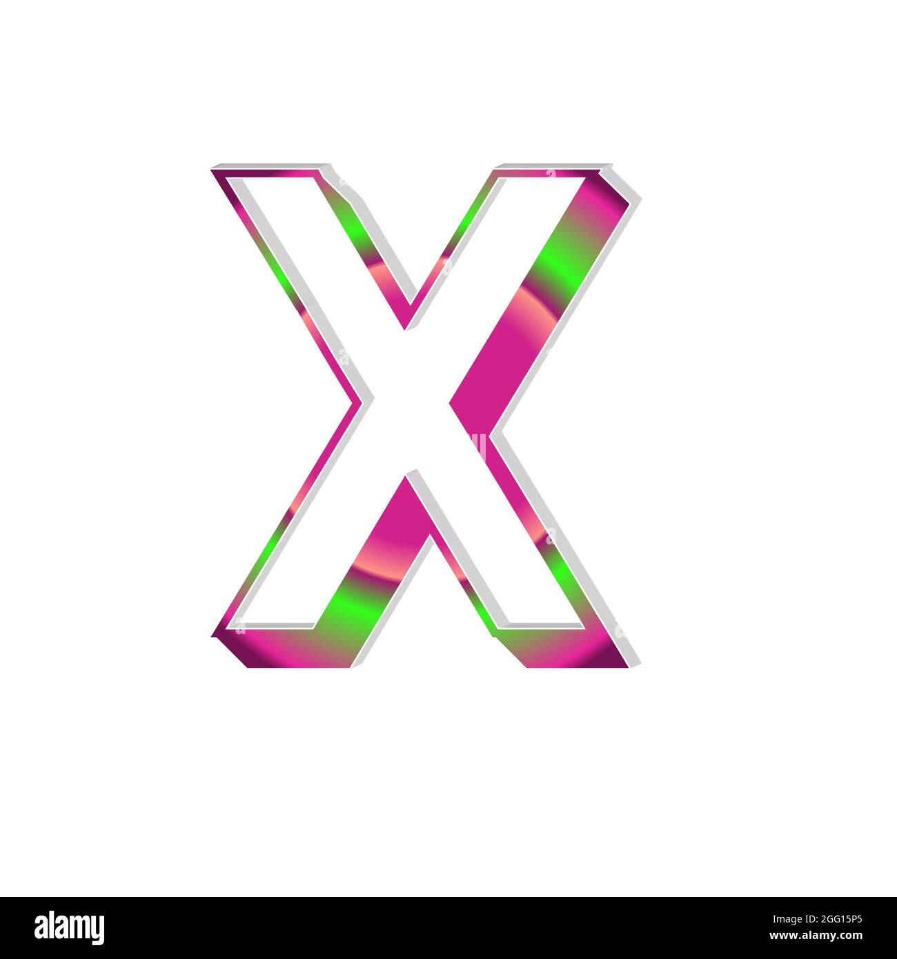 Alphabet capital letter X colorful texture 3D abstract beautiful white ...