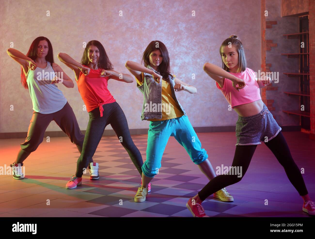 Group of young hip-hop dancers in studio Stock Photo - Alamy