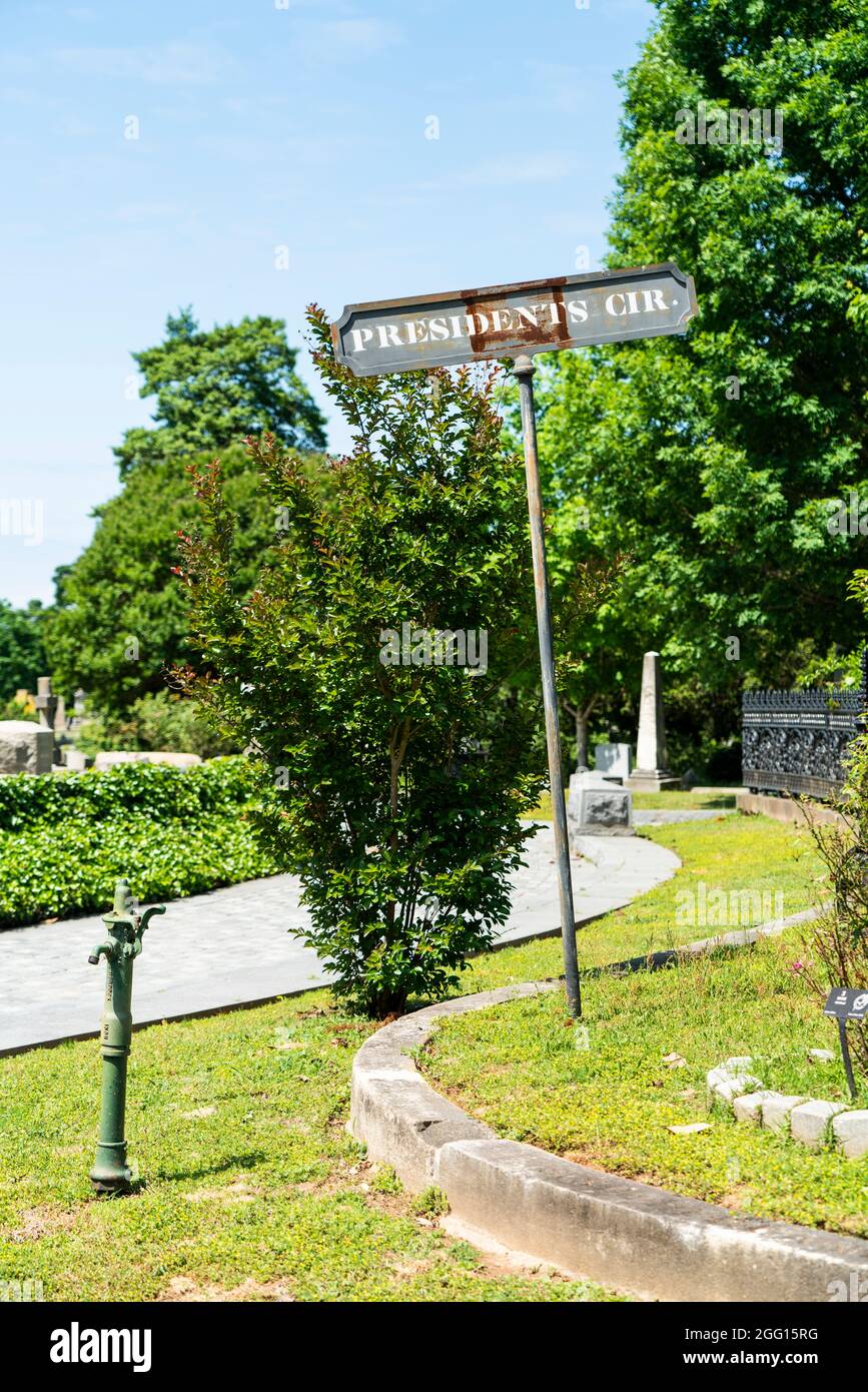 Presidents Circle in Hollywood Cemetery. Richmond, Virginia, USA Stock ...