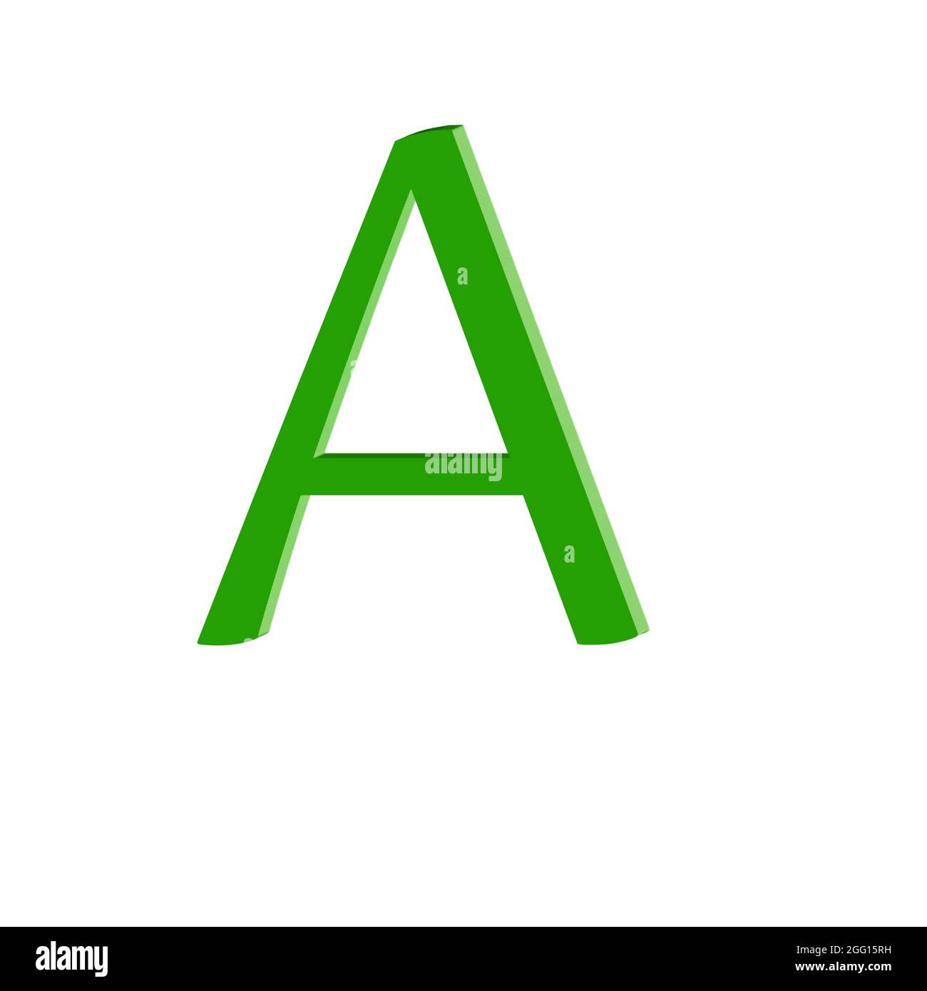 Green capital letter A colorful 3D abstract texture beautiful white ...