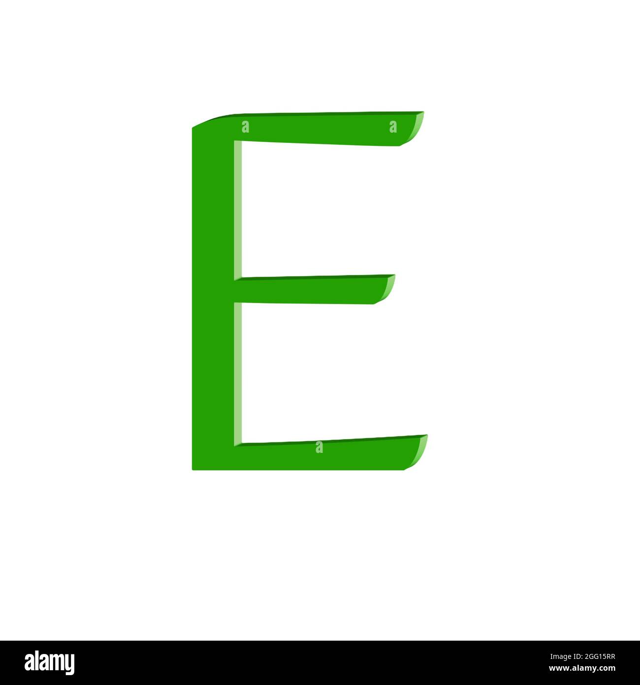 Green capital letter E colorful 3D abstract texture beautiful white ...