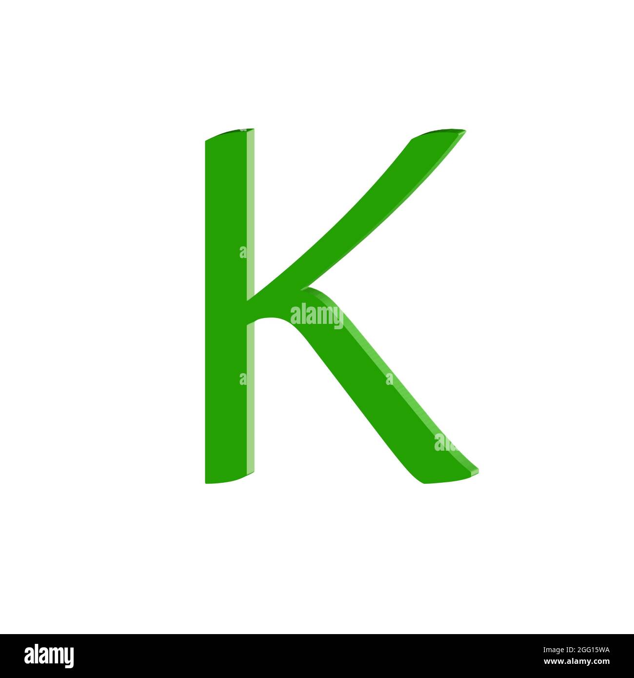 Green capital letter K colorful 3D abstract texture beautiful white ...
