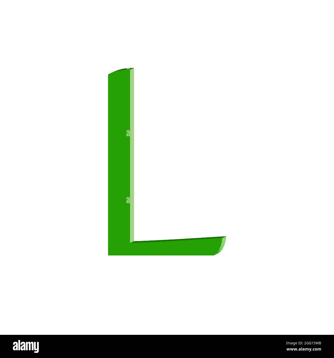 Green capital letter L colorful 3D abstract texture beautiful white ...