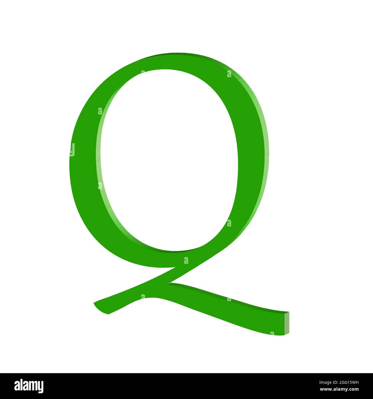 Green capital letter Q colorful 3D abstract texture beautiful white ...