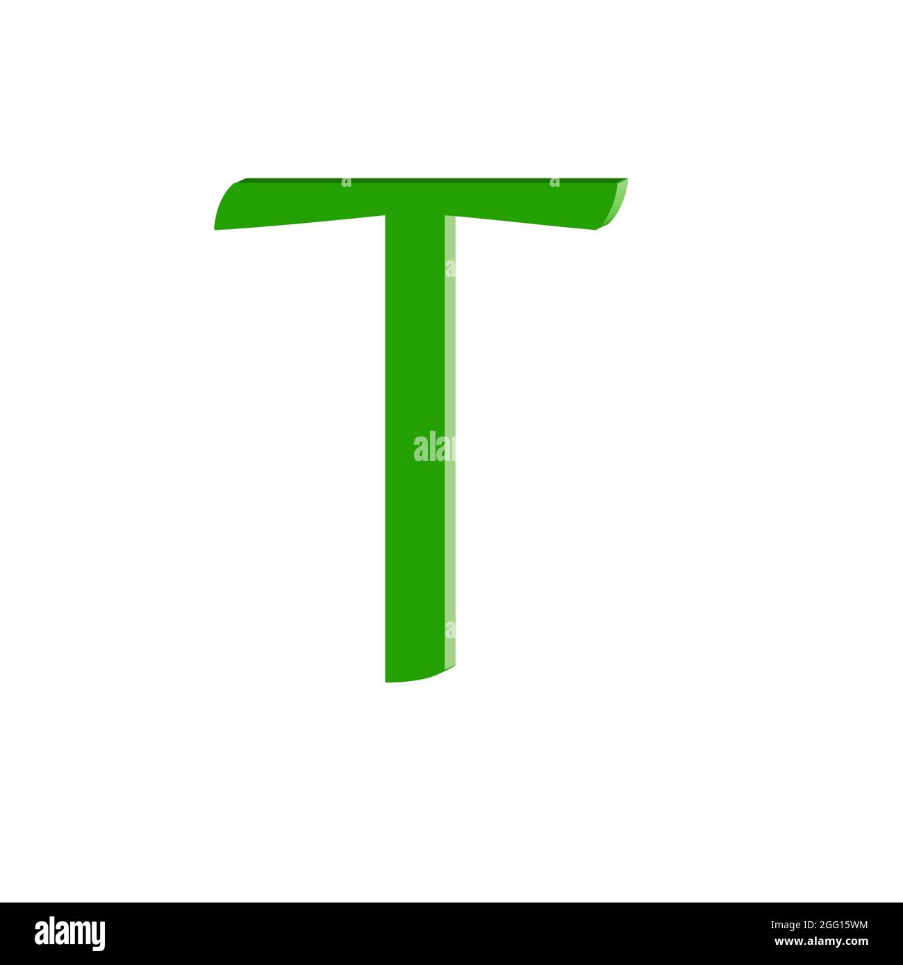 Green capital letter T colorful 3D abstract texture beautiful white ...