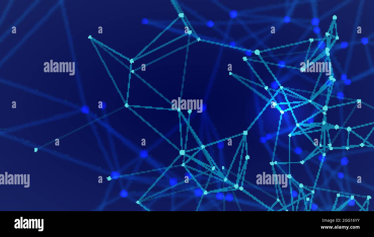 Abstract dark blue background. Digital mesh in plexus style. Vector ...