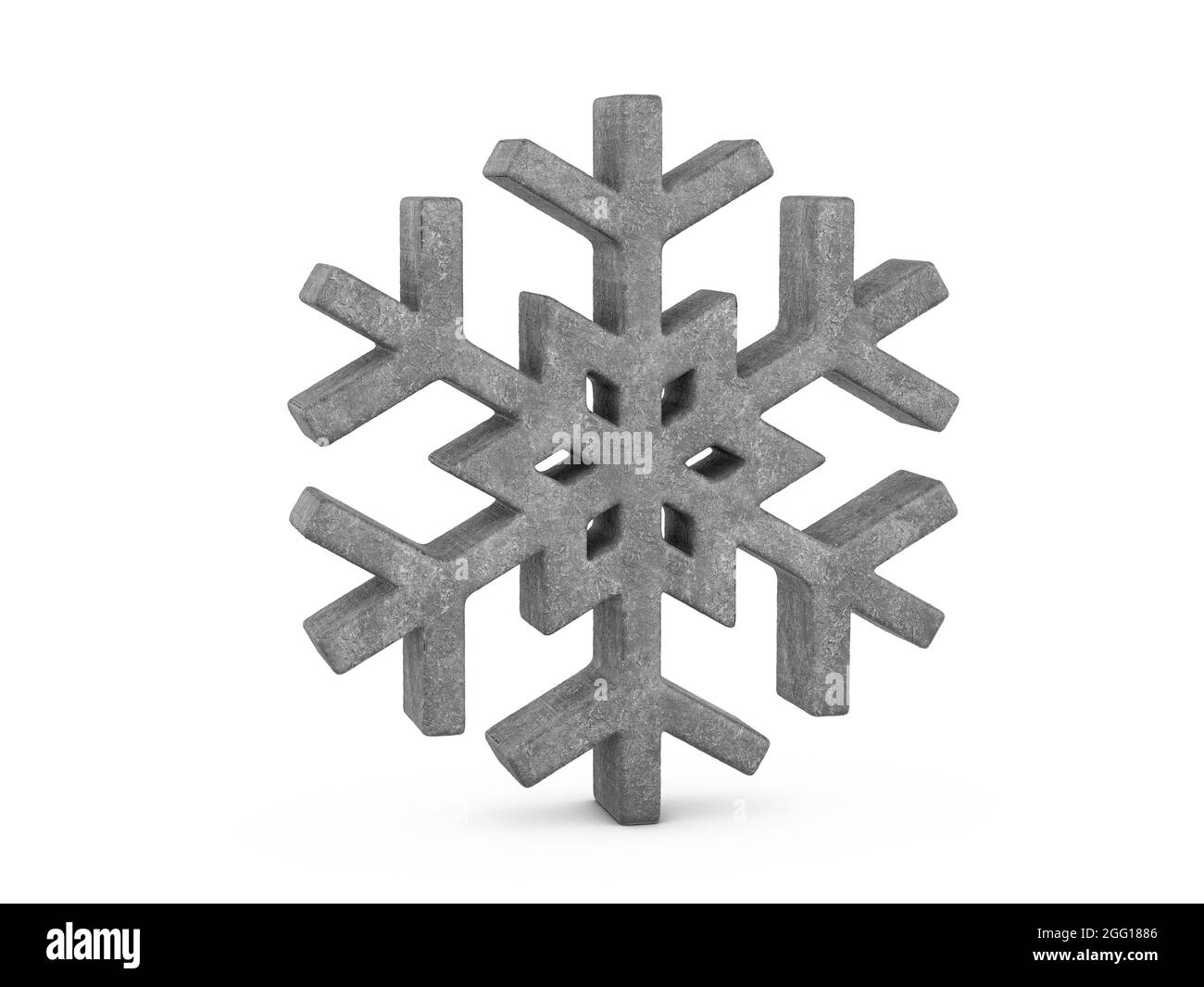 Concrete snowflake symbol on a white background. 3d illustration Stock ...