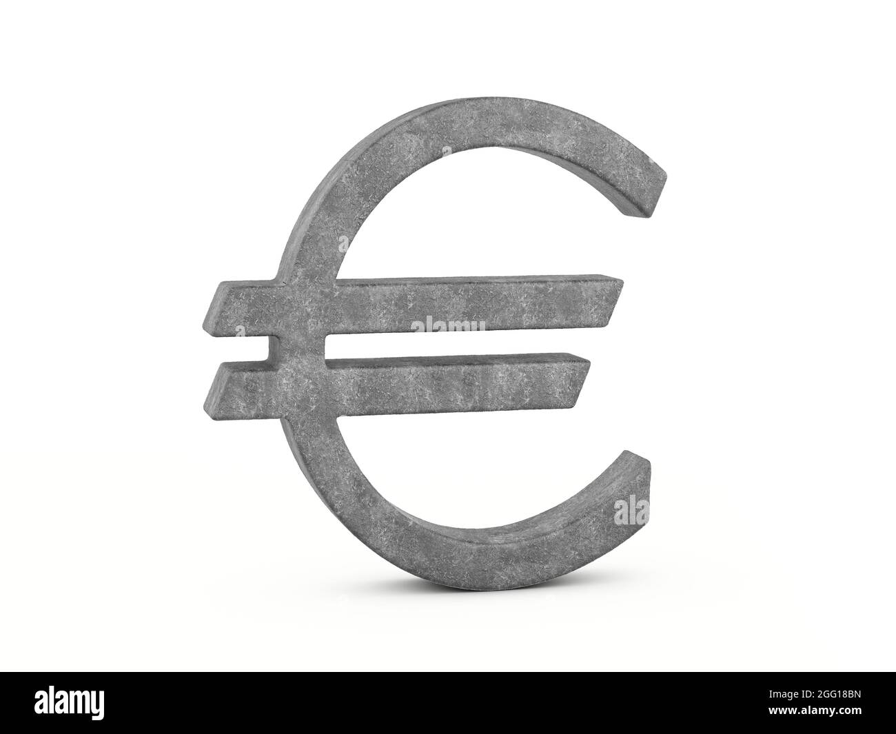 Concrete euro symbol on a white background. 3d illustration Stock Photo ...