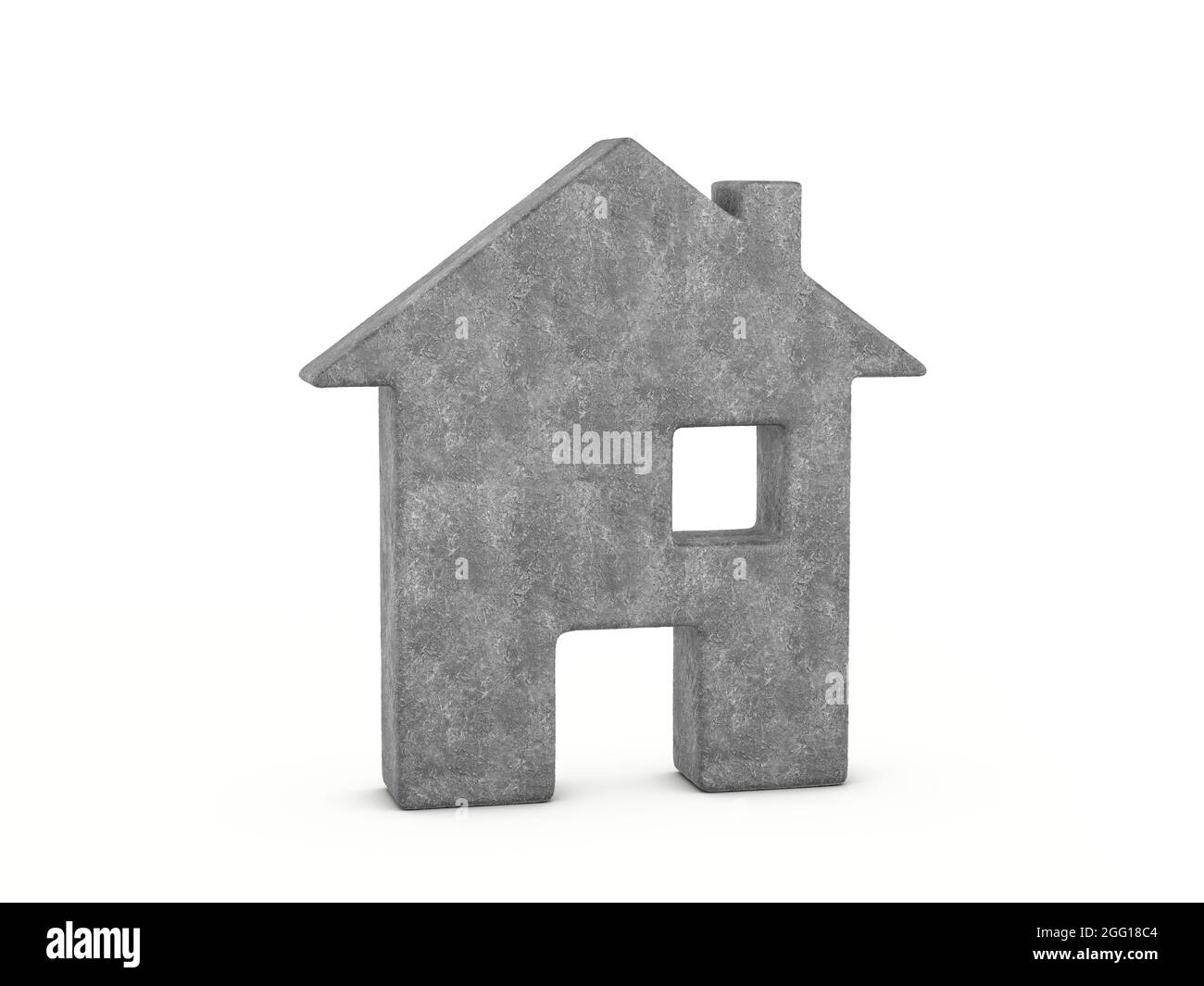 Concrete house symbol on a white background. 3d illustration Stock ...