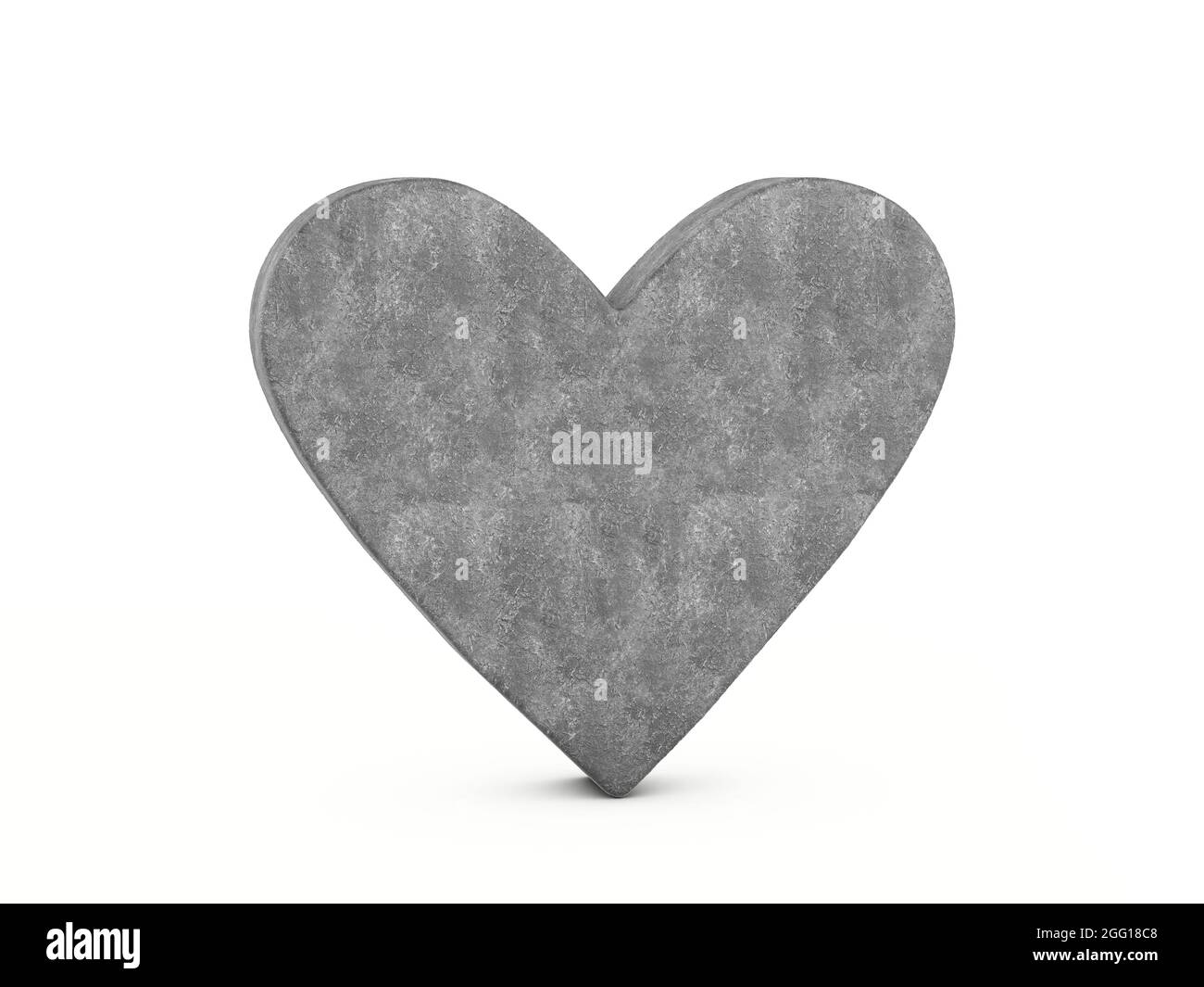 Concrete heart symbol on a white background. 3d illustration Stock ...