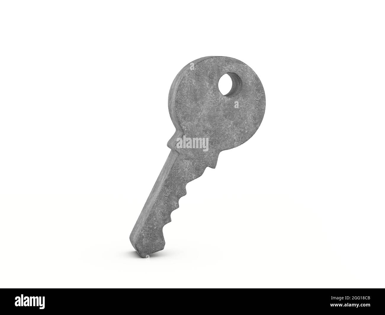 Concrete key symbol on a white background. 3d illustration Stock Photo ...