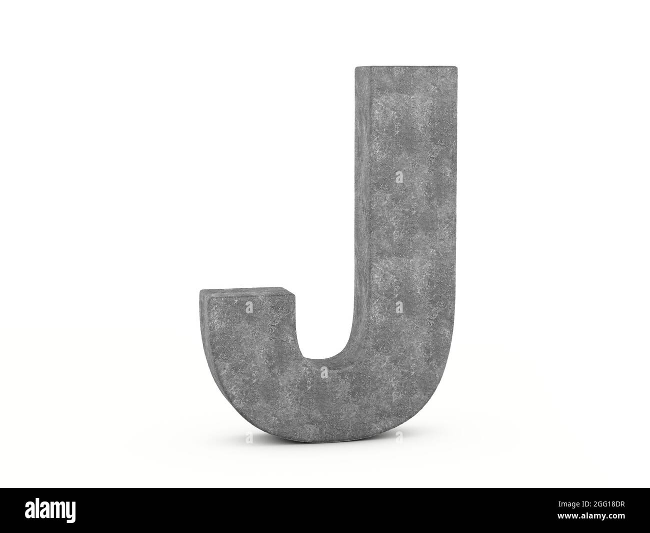 Concrete letter J on a white background. 3d illustration Stock Photo ...