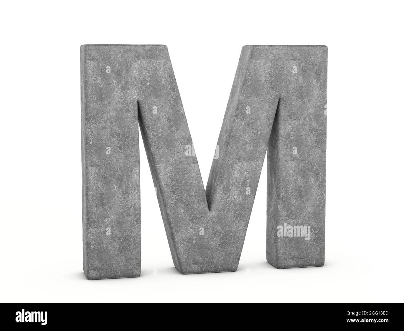 Concrete letter M on a white background. 3d illustration Stock Photo ...