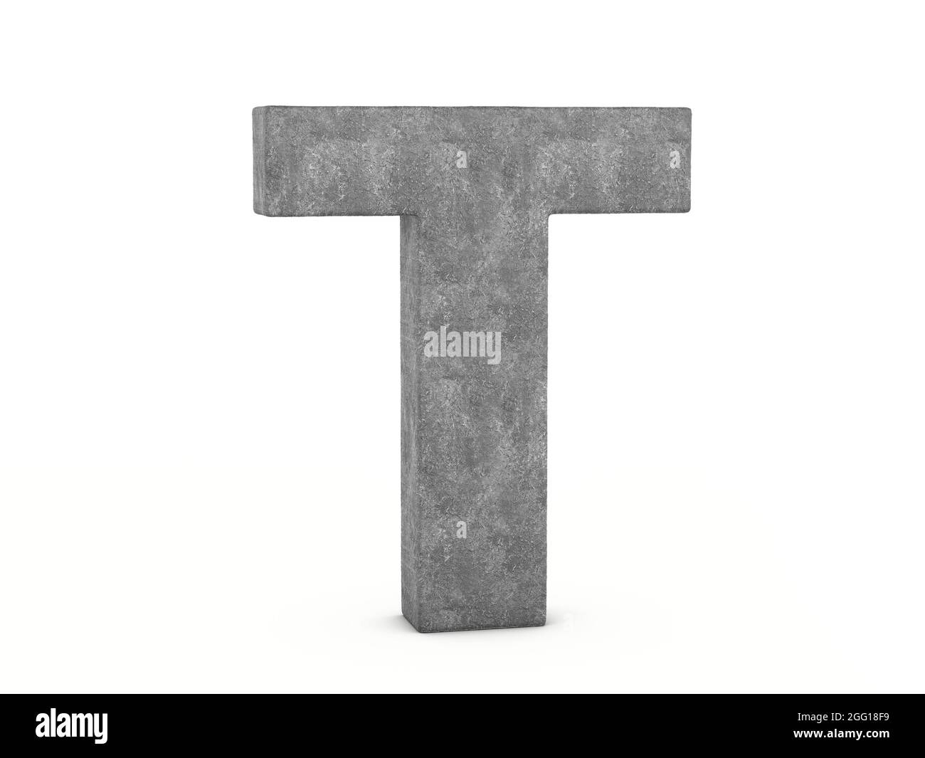 Concrete letter T on a white background. 3d illustration Stock Photo ...