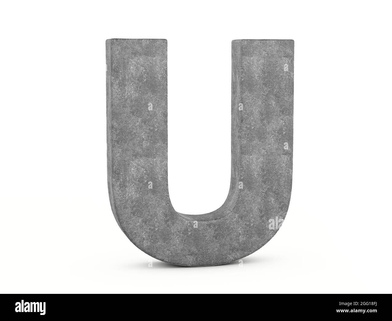 Concrete letter U on a white background. 3d illustration Stock Photo ...