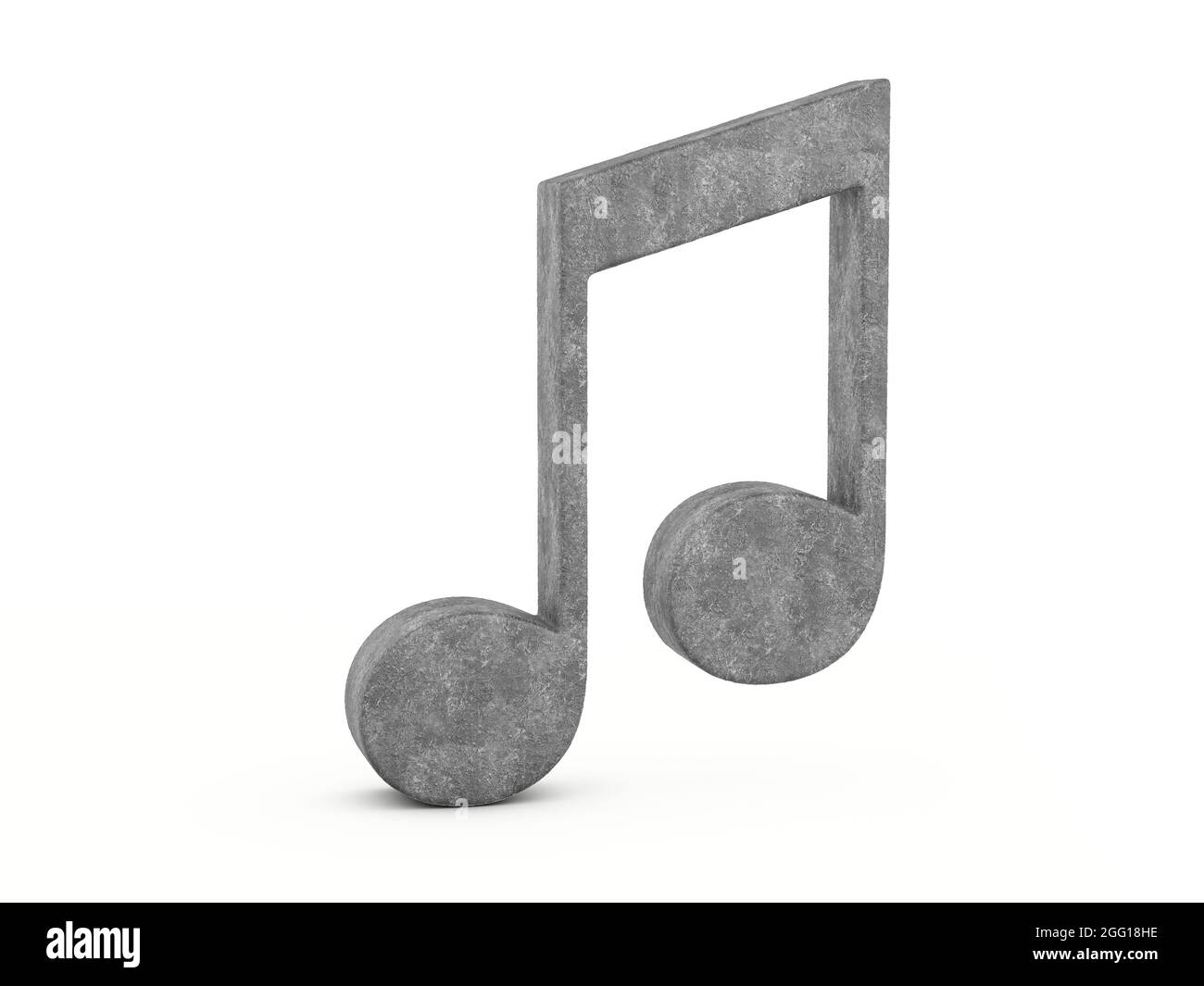 Concrete music note symbol on a white background. 3d illustration Stock ...