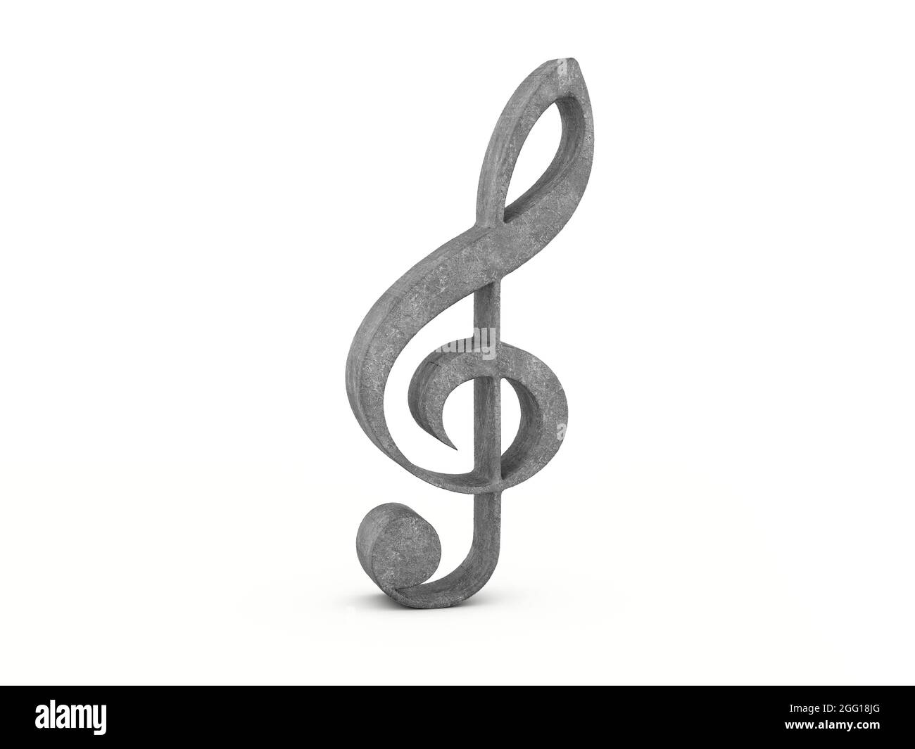 Concrete music note symbol on a white background. 3d illustration Stock ...