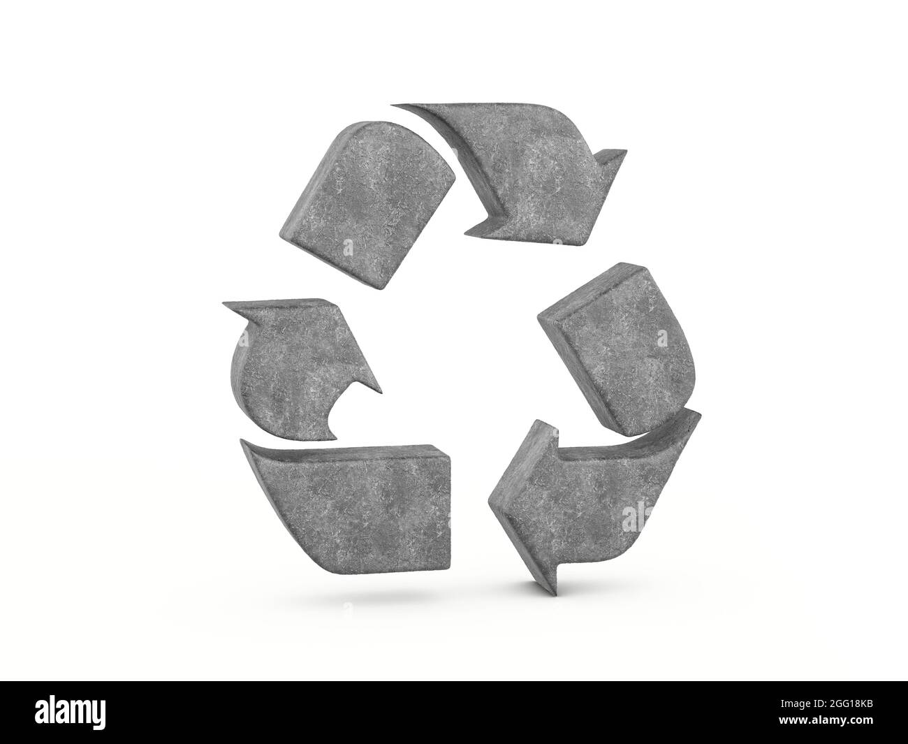 Concrete recycle symbol on a white background. 3d illustration Stock ...