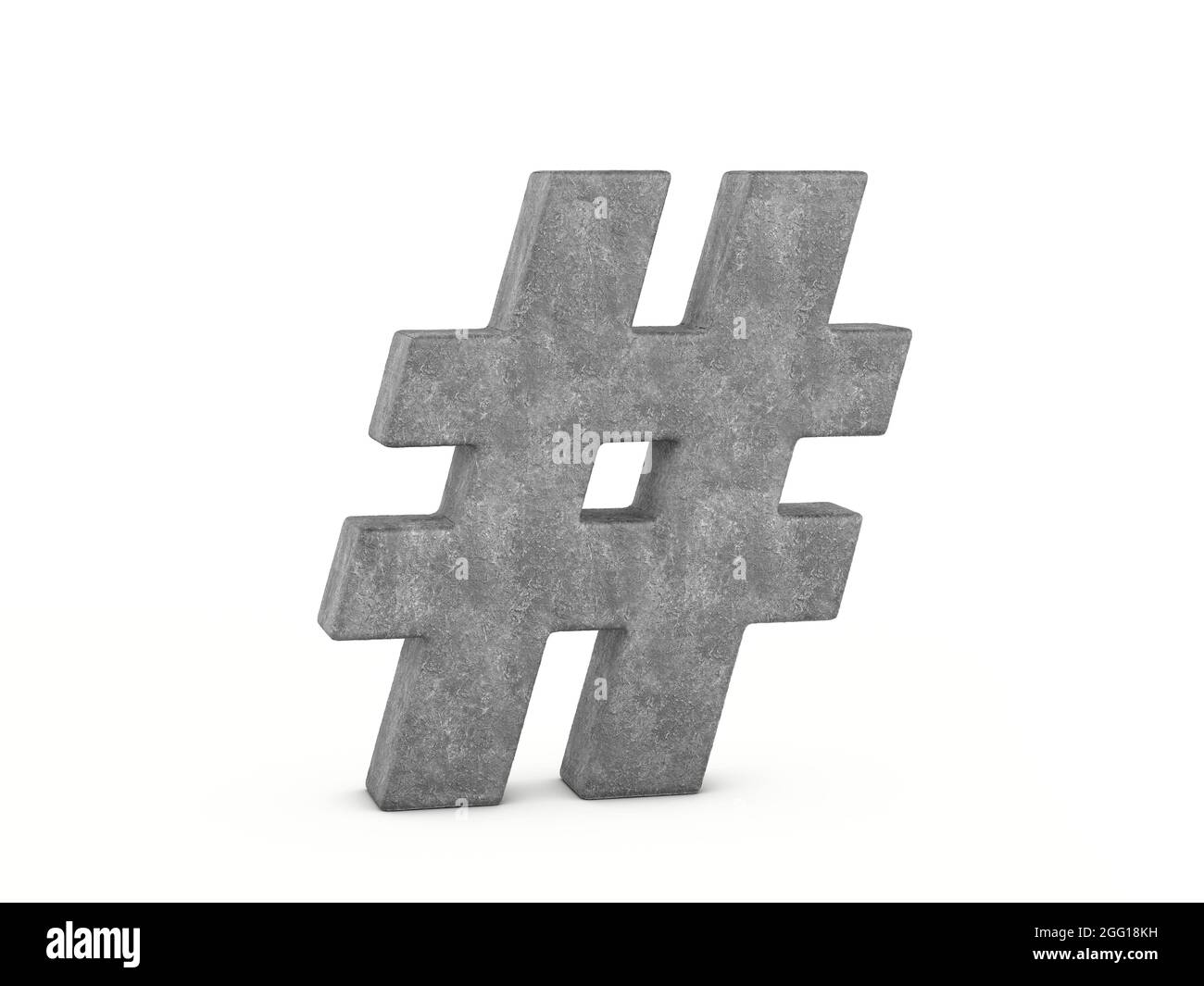 Concrete number symbol on a white background. 3d illustration Stock ...