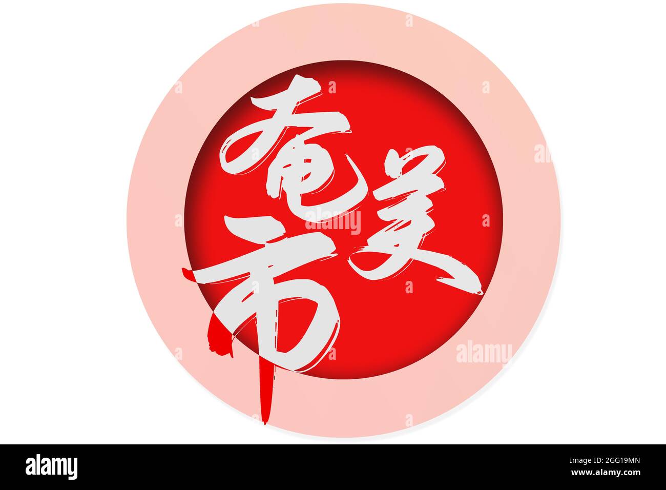 Calligraphy word of Amami city in Japan with white background. 3D ...