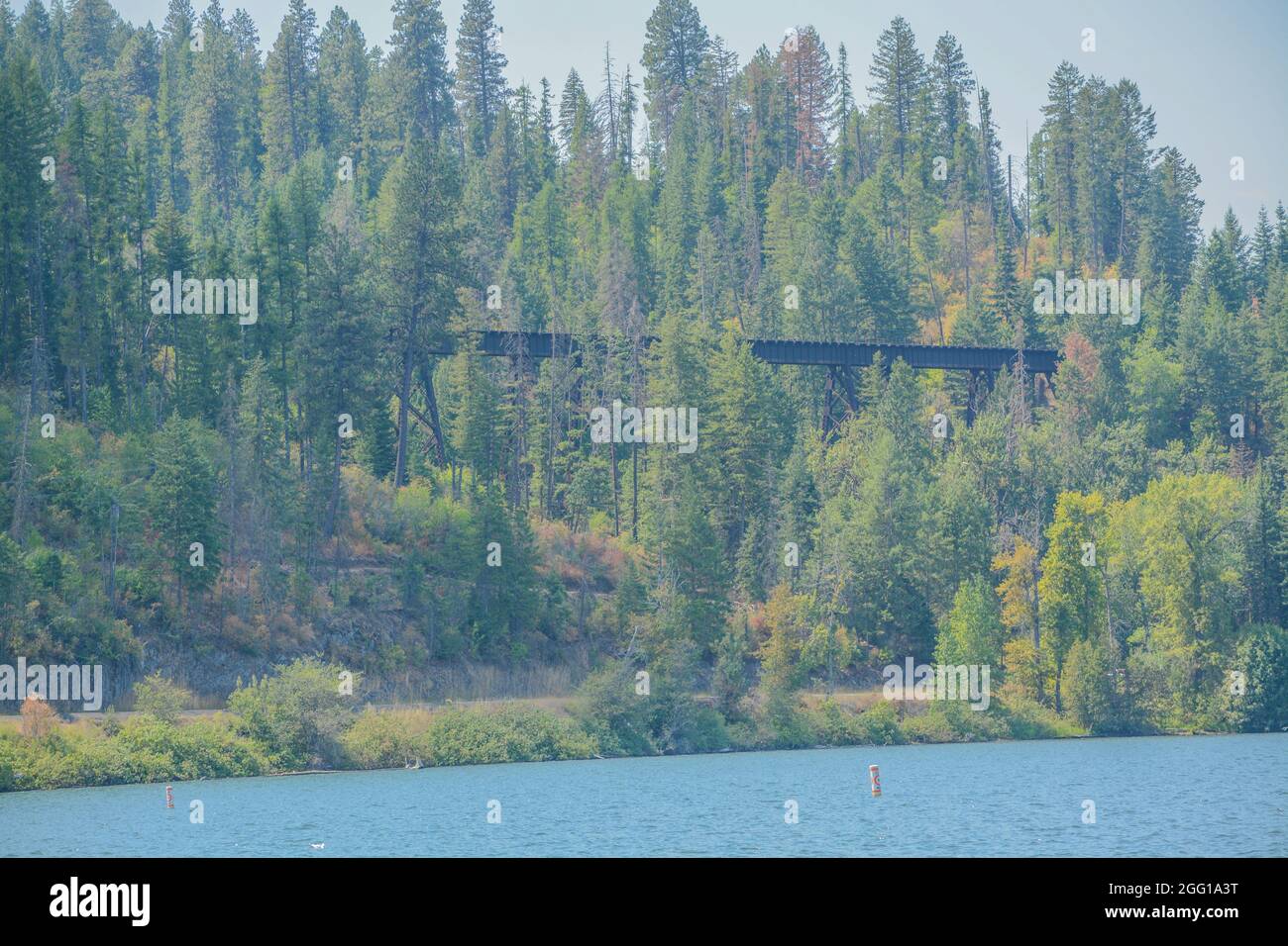 View of Chatcolet Lake in Heyburn State Park in the mountains of ...