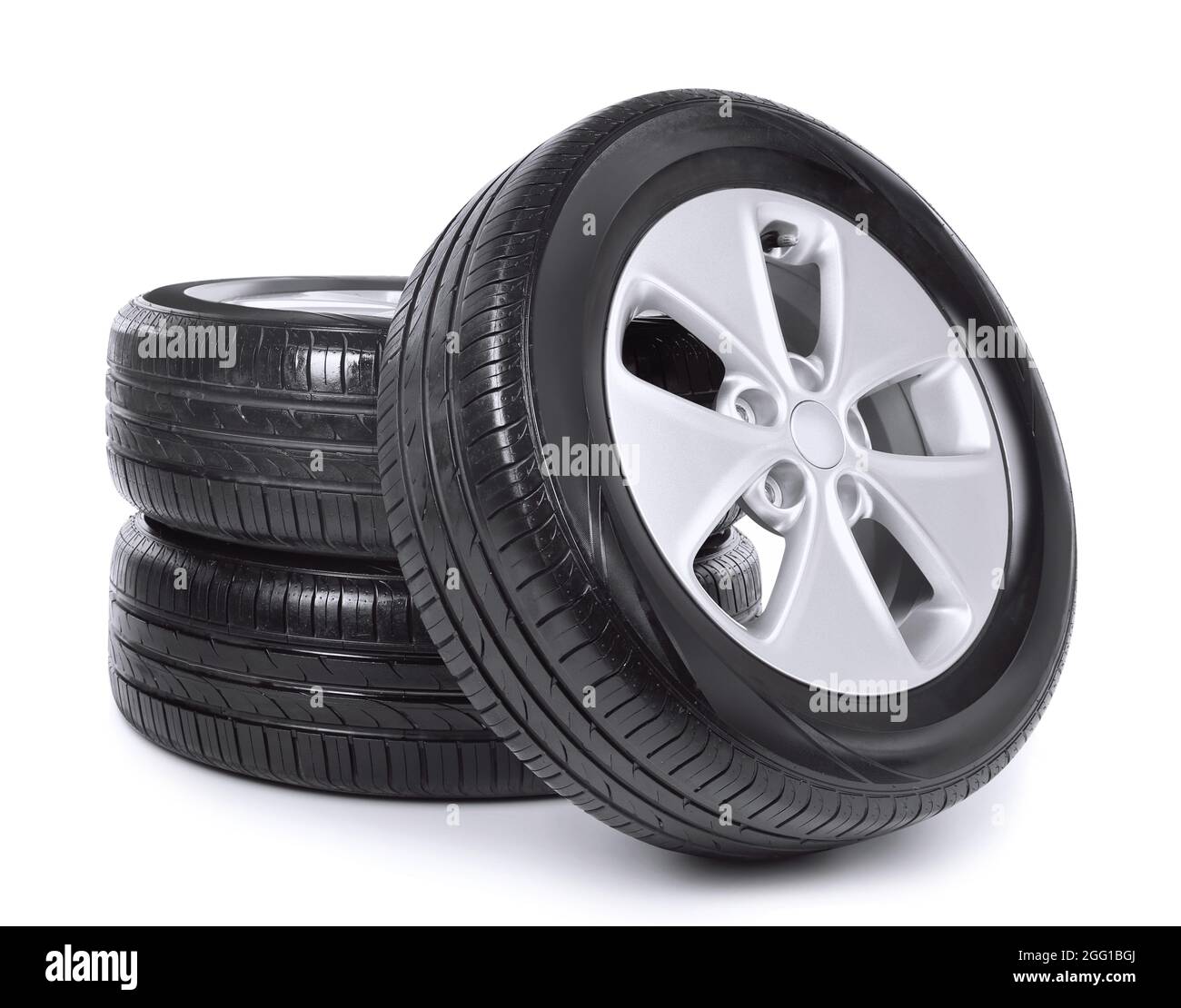 Car wheels on white background Stock Photo - Alamy