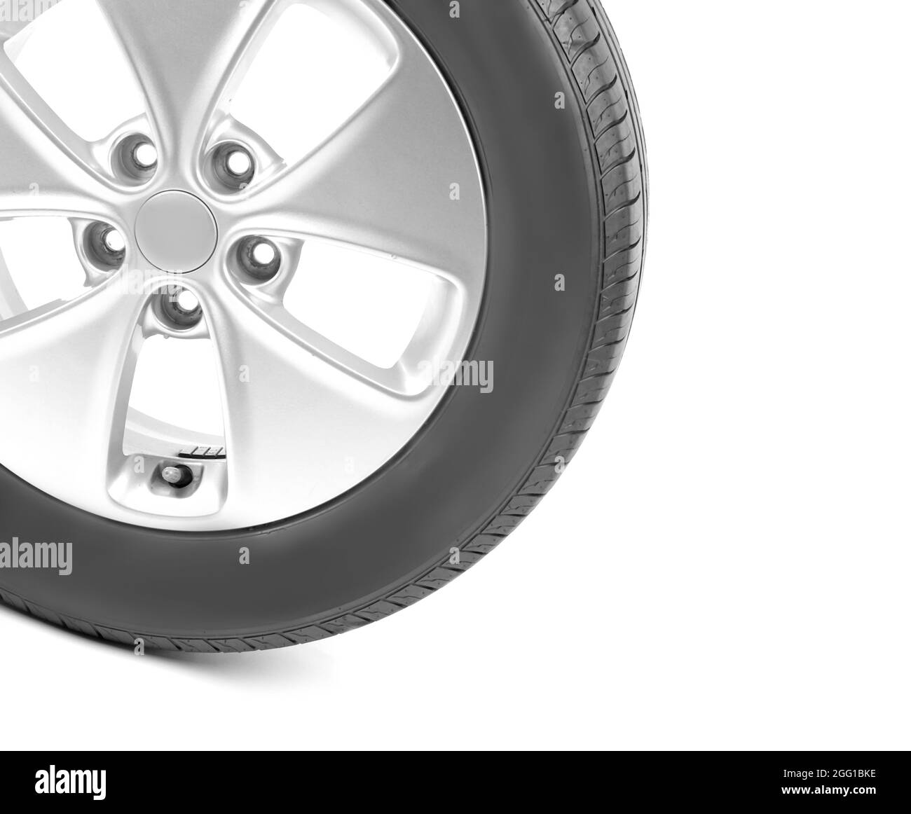 Car wheel on white background Stock Photo - Alamy