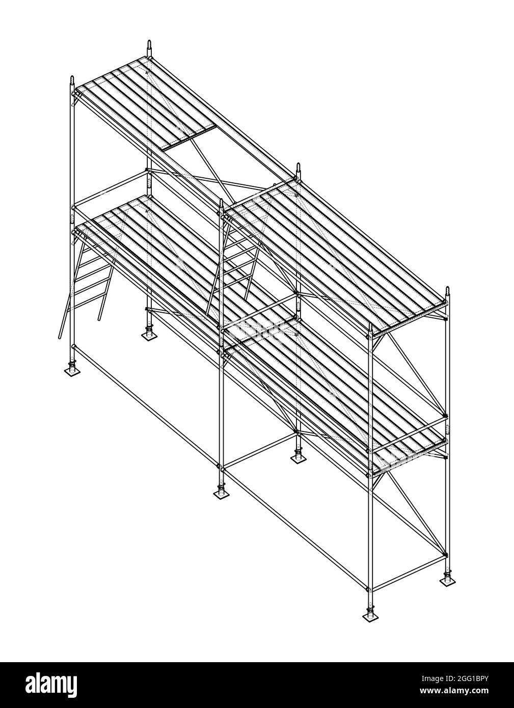 Prefabricated Scaffolding Orthography Vector Stock Vector Image And Art Alamy