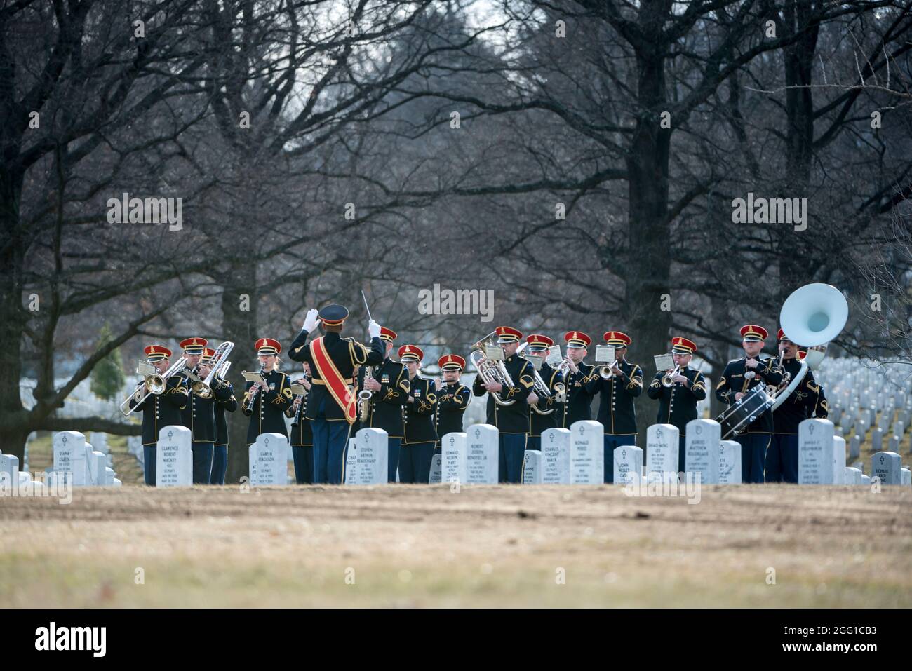 The U.S. Army Band, “Pershing’s Own”, plays during the funeral of U.S ...