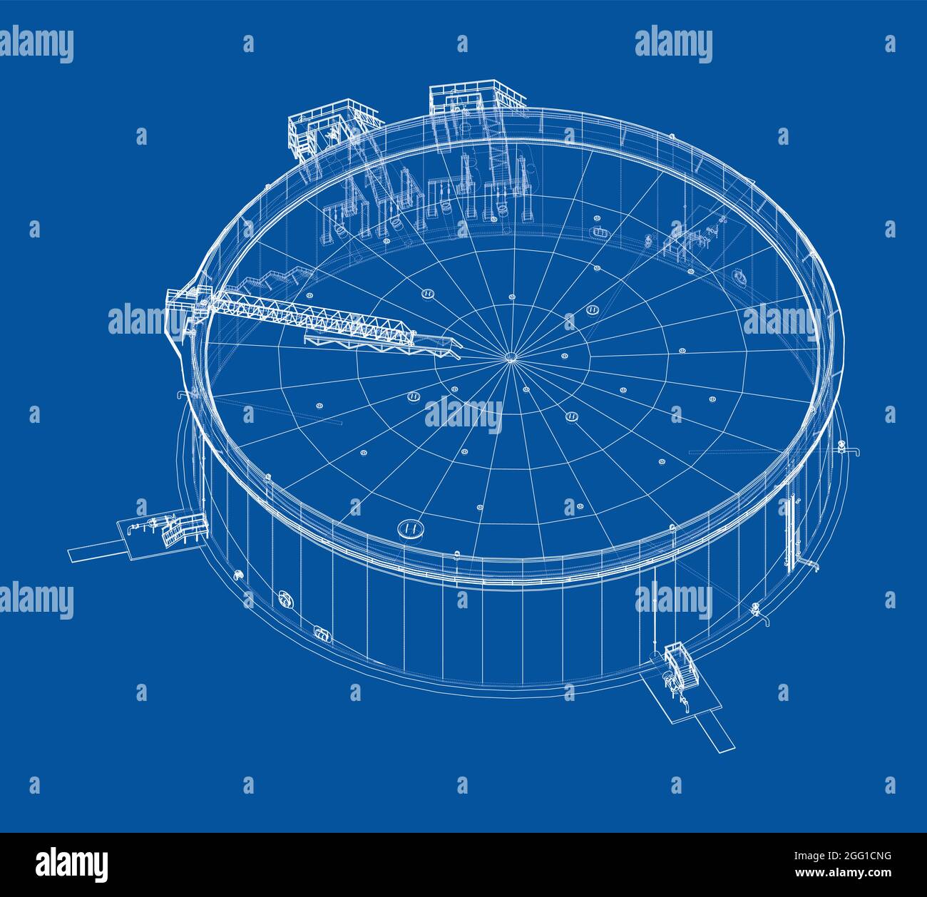 Large oil tank with floating roof. Vector Stock Vector Image & Art - Alamy