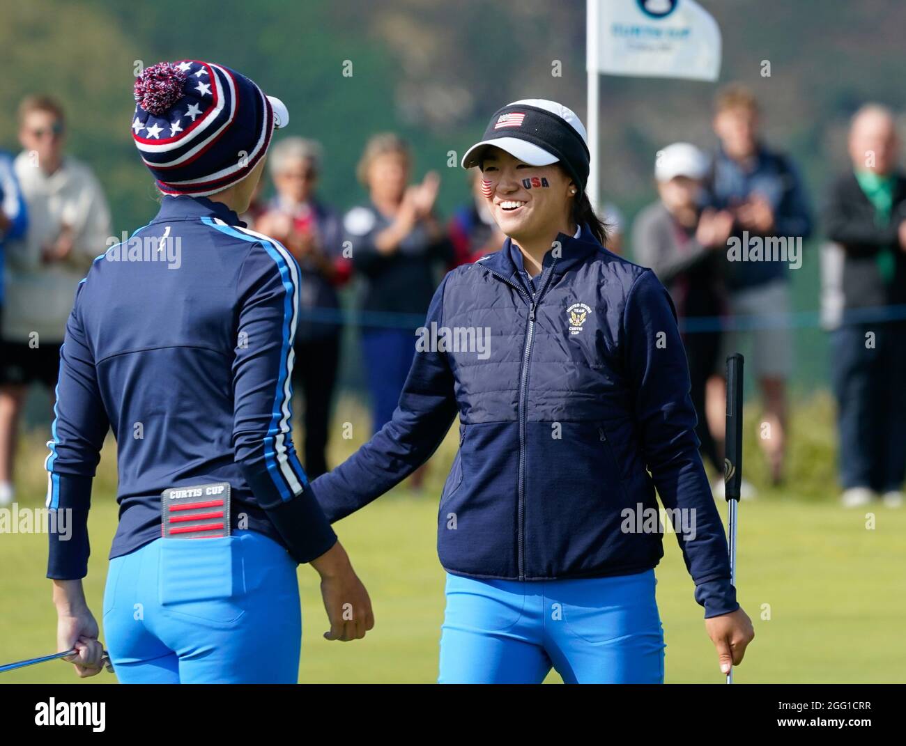 Team USA's Rachel Heck and Rose Zhang celeb rate after winning their ...