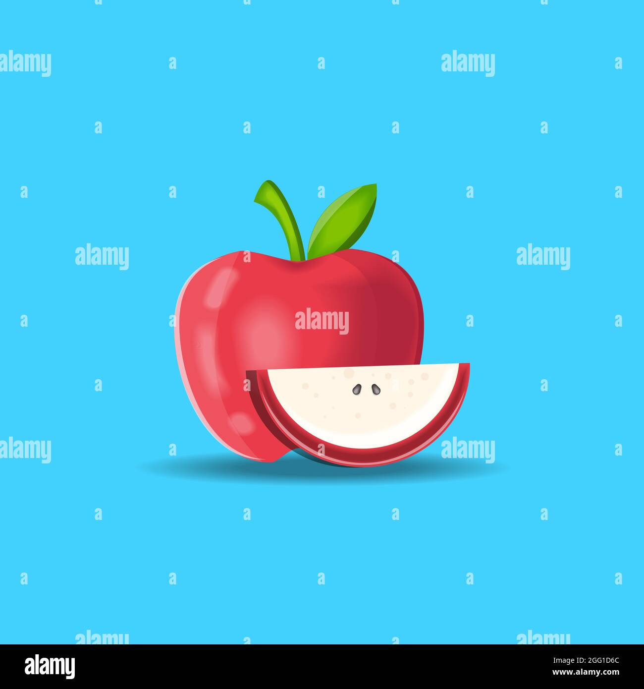 Apple green red sliced Stock Vector Images - Alamy