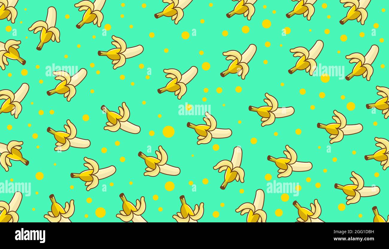peeled banana pattern with dots. illustration vector design Stock ...